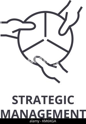 Strategic management vector line icon, linear concept, outline sign ...