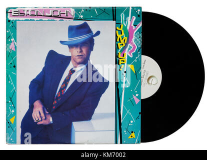 Elton John LP album record cover breaking hearts Stock Photo - Alamy
