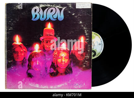 Cover of vinyl album Burn by Deep Purple Stock Photo - Alamy