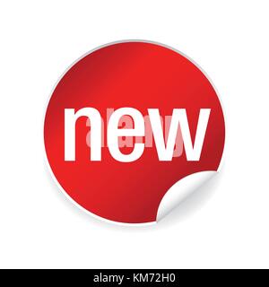 Red badge, label or sticker . New red label. Promotion sticker or tag ...
