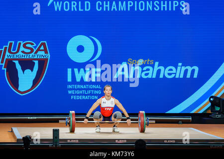 Anaheim, NOV 30: 2017 Kuo Hsing-chun in International Weightlifting ...