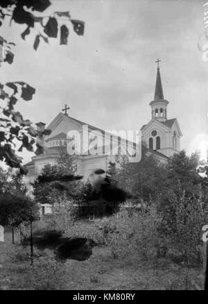 Njurunda Church, located in Sweden, is depicted in this image from the ...