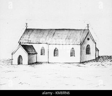 An image of Hagby Church, located in Sweden, noted for its ...