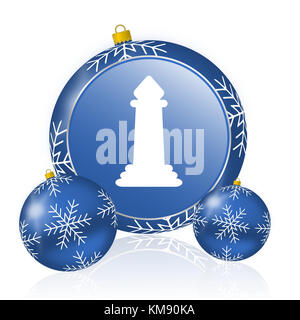 Chess blue christmas balls icon Stock Photo - Alamy