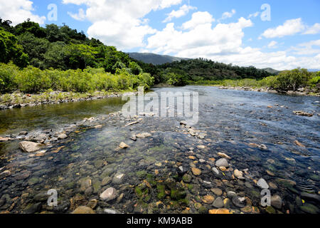 Mulgrave River running through the scenic Goldsborough Valley, near ...