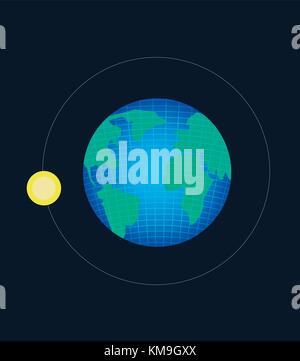 universe world planet with moon line style icon vector illustration ...