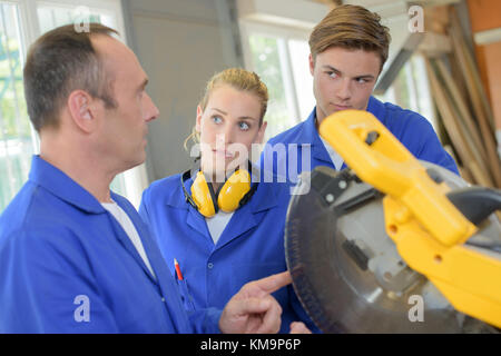 introducing the drop saw Stock Photo - Alamy