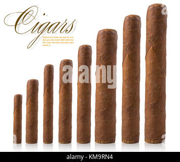 isolated cigars all sizes isolated on a white background. cigars all ...