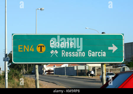 A Mozambique road sign showing direction to Pretoria Stock Photo - Alamy