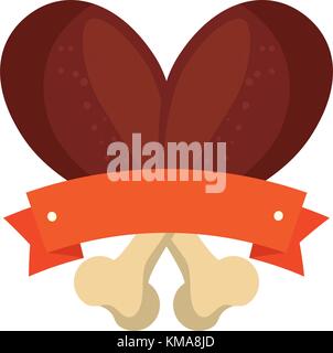 chicken thighs with ribbon vector illustration design Stock Vector ...