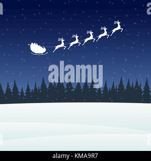 Reindeer in harness with sleigh Santa Claus for Christmas Stock Vector ...