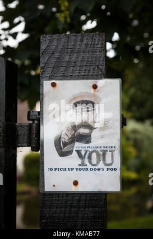 Home made sign for Dog owners to clean up the poop mess Stock Photo - Alamy