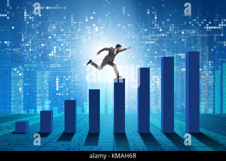 The businessman running towards economic success Stock Photo - Alamy