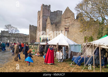 The annual medieval fair at Ludlow Castle, Ludlow, Shropshire, England ...