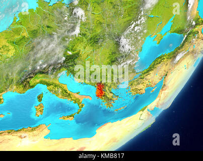Highlighted Satellite Image Of Albania Stock Photo - Alamy