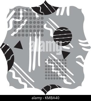grayscale square with graphic style figure background Stock Vector ...