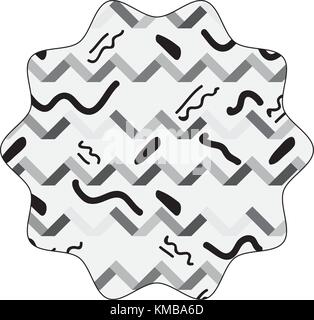 grayscale star with abstract figures memphis background Stock Vector ...