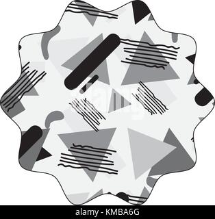 grayscale star with memphis style geometric background Stock Vector ...