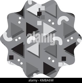 grayscale star with graphic memphis style background Stock Vector Image ...