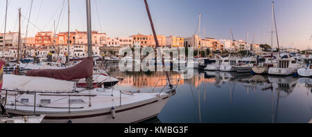 Ciutadella Menorca marina Port boats view in Balearic Islands Stock ...