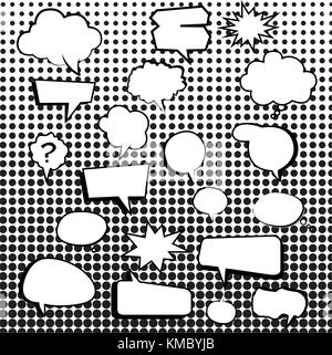 Bubbles text boxes comic set vector with isolated white Stock Vector ...