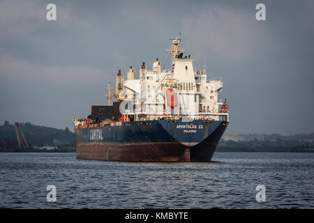 CARGO SHIP LEAVING THE PORT OF HAVANA CUBA DURING THE PERIOD OF TRADE ...