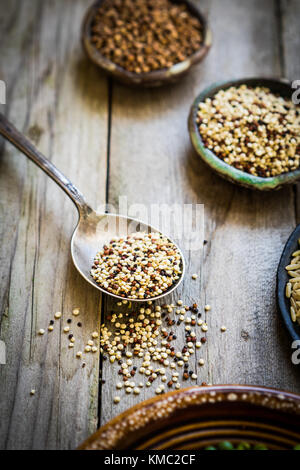 Sprouted red and white quinoa Stock Photo - Alamy