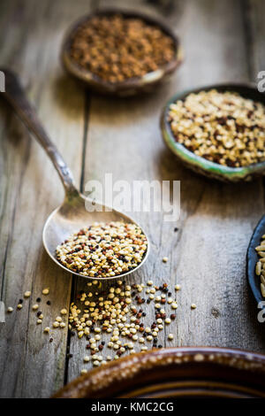 Sprouted red and white quinoa Stock Photo - Alamy