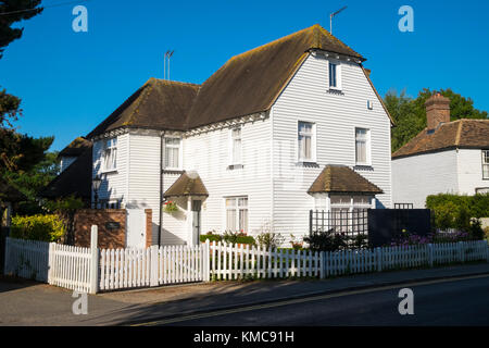 Period weatherboard house, High Street, Biddenden, Kent, England ...