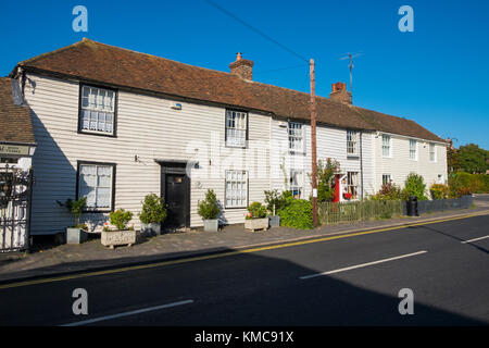 Period weatherboard house, High Street, Biddenden, Kent, England ...
