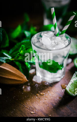 Chilled mohito on wooden background Stock Photo - Alamy
