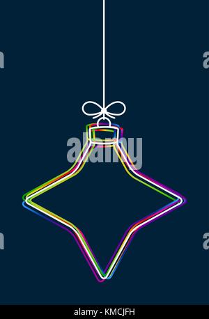 Flat Christmas Ball with Bow, Star and Baby Jesus Christ. Vector Red ...