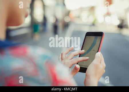 Close-up of woman using smart phone Stock Photo - Alamy
