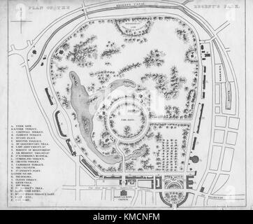 Park map, Regents Park, London, England, United Kingdom, Europe Stock ...