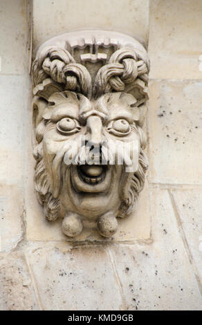 Architectural detail of an ancient mascaron on the Onofrio Fountain ...