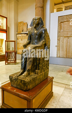 A Diorite statue of King Chephren inside the Egyptian Museum, Cairo ...