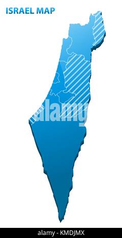 Highly detailed vector map of Israel with main cities, roads and ...