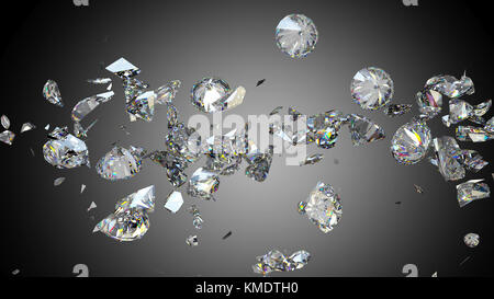 Shattered and cracked diamond or gemstones high resolution Stock Photo ...