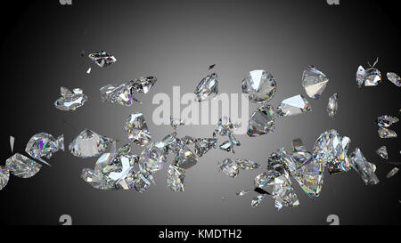 Broken and cracked diamonds or gemstones high resolution Stock Photo ...