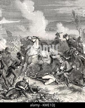 Death of French general Louis Desaix (1768-1800). Battle of Marengo,14 ...