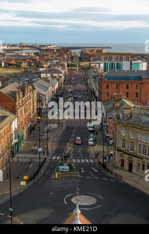 Hartlepool in a view looking east down Church Street from the tower of ...