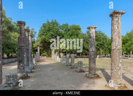 Olympia, Greece. The Palaestra or Palestra, an ancient edifice part of ...