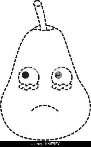 pear sad crying fruit kawaii icon image Stock Vector Image & Art - Alamy