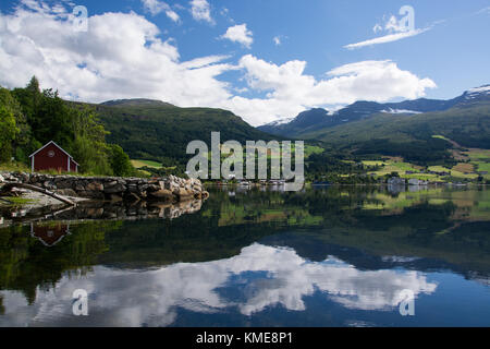 Innvik is a town at the Nordfjorden in Norway Stock Photo - Alamy