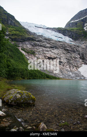 The Boyabreen is a glacier over the valley Fjaerland in Norway Stock ...
