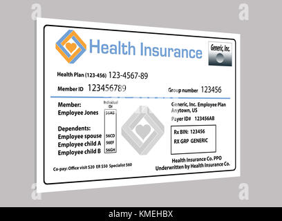 A health insurance card that is generic is seen in this illustration ...