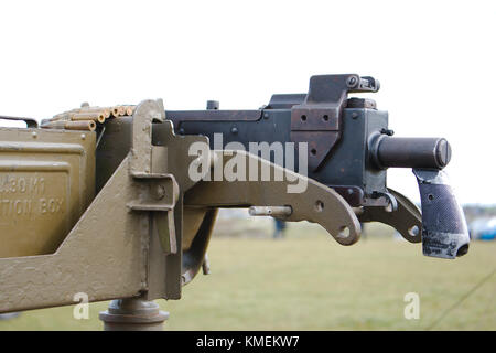 World war 2 era historical M1919 Browning machine gun mounted on a ...