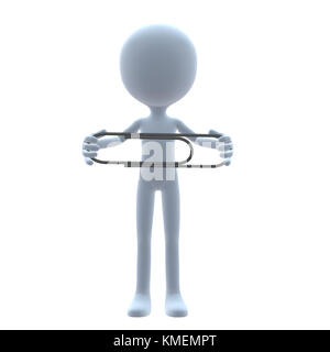 3D guy with a paperclip on a white background Stock Photo - Alamy