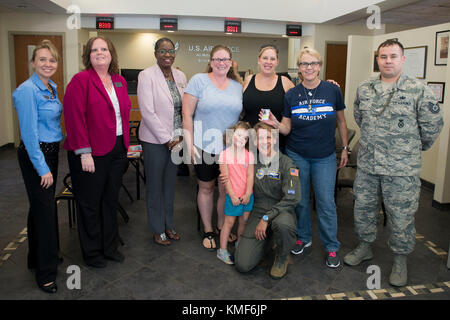 Cathy Berlin-Obregon, a gold star family member, and Col. Laurel "Buff ...