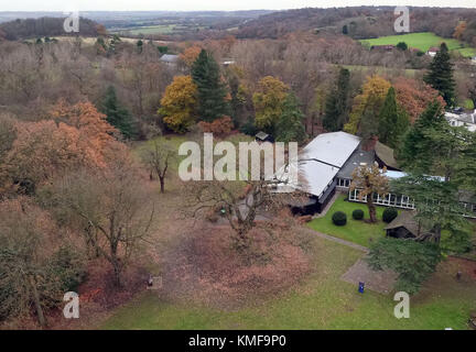 An aerial image of an Oak tree (centre) at the Scout Association's ...